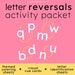 Letter Reversals Activity Packet | Cue Cards, Coloring Sheets ...