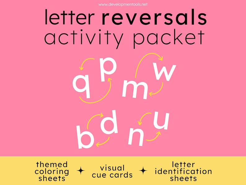 Letter Reversals Activity Packet | Cue Cards, Coloring Sheets ...