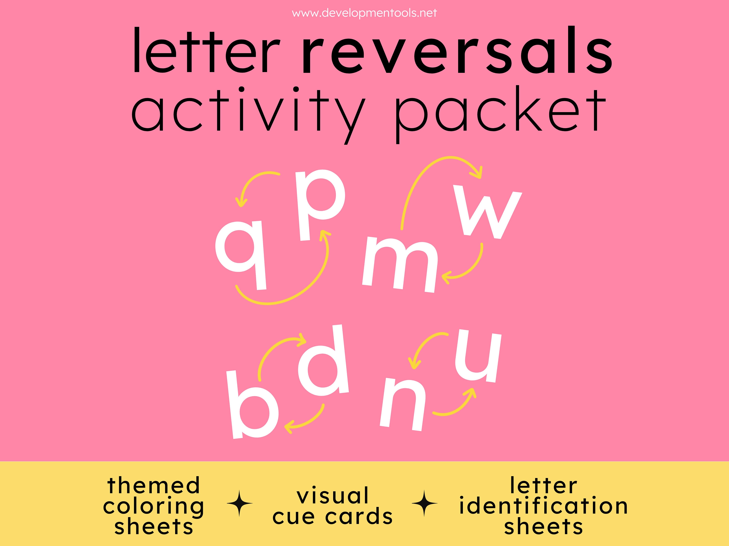 Letter Reversals Activity Packet | Cue Cards, Coloring Sheets ...