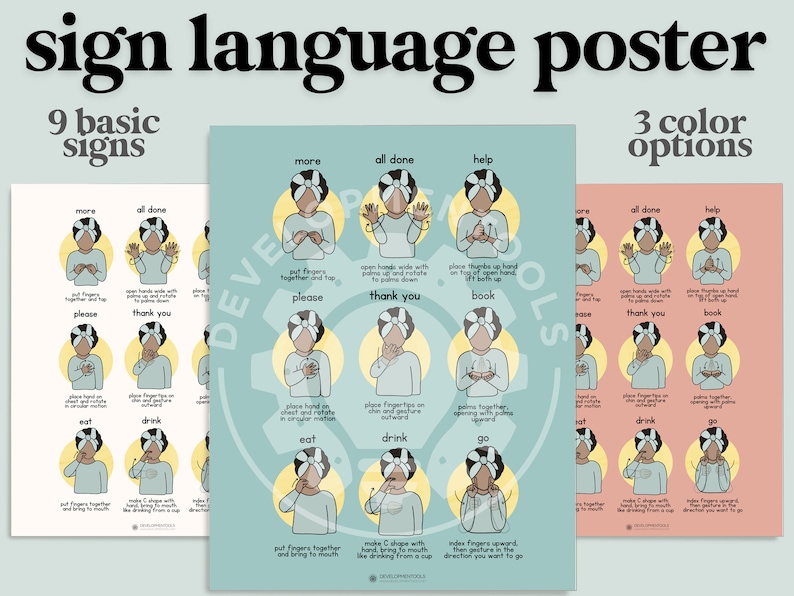 Instant Download | Sign Language Posters: Basic 9 Signs | OT | SLP ...