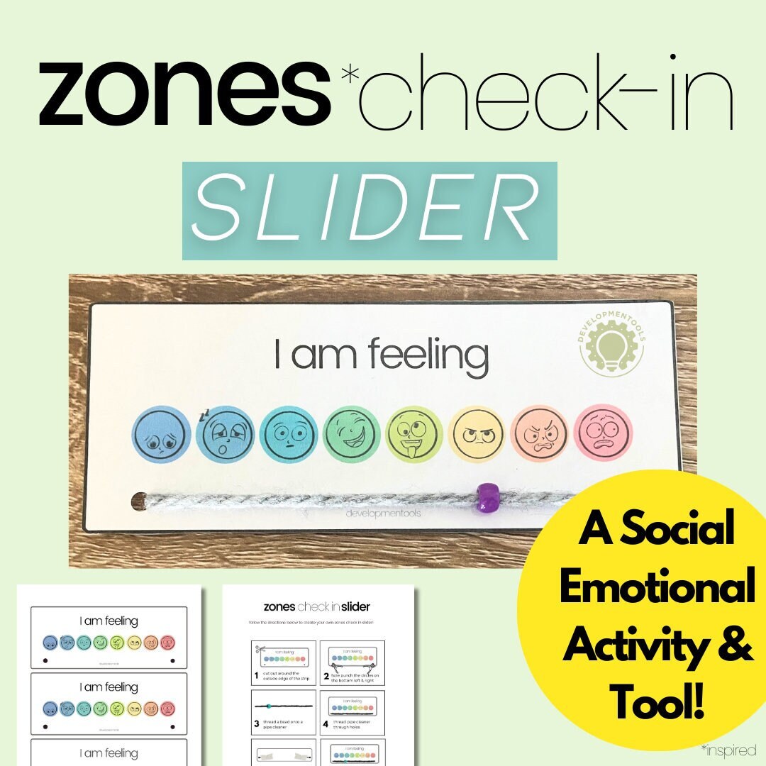 Instant Download | Zones Inspired Slider Tool SEL | | Social Emotional ...