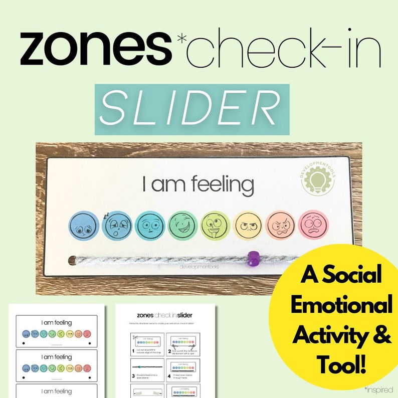 Instant Download | Zones Inspired Slider Tool SEL | | Social Emotional ...
