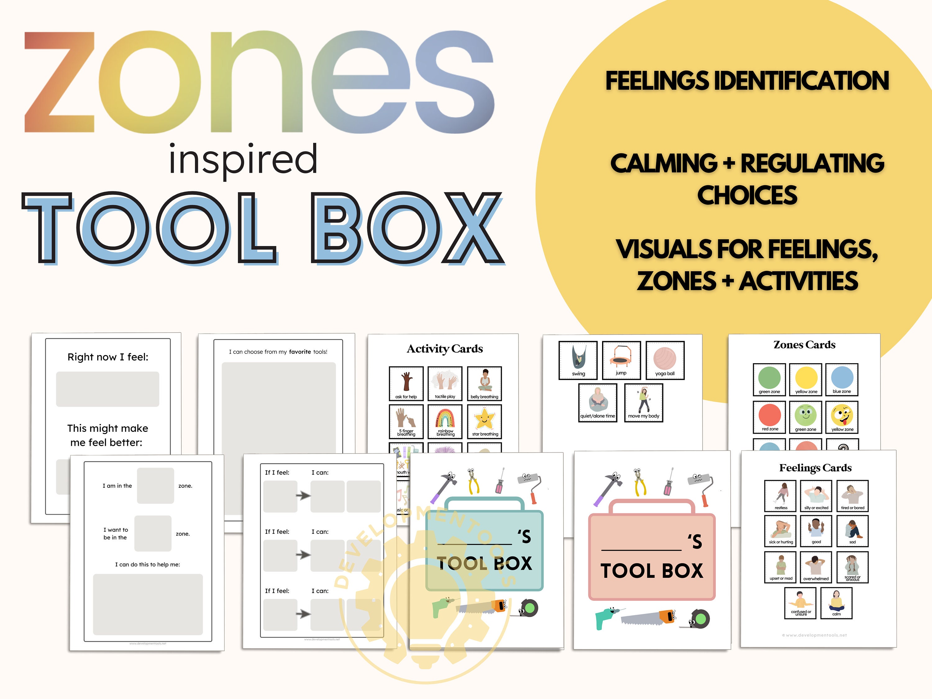 Zones of Regulation Inspired Starter Pack | Self Regulation | Social ...