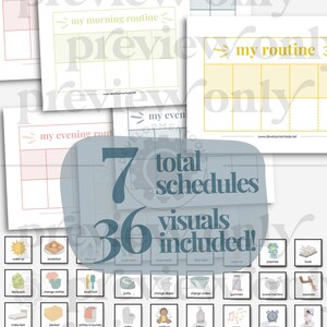 Morning and Evening Routines Visual Schedules | Occupational Therapy ...