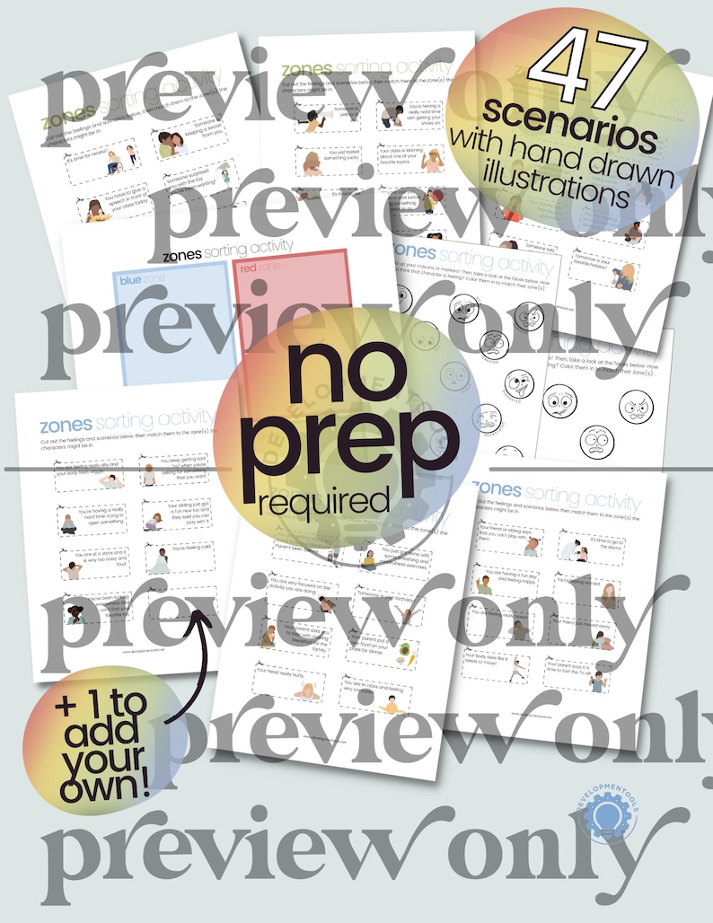 Zones Sorting Activities Bundle Self Regulation Emotional Regulation ...