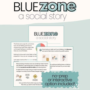 Zones for Self Regulation Inspired Social Story | the Blue Zone ...