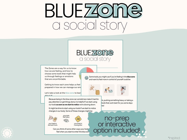 Zones for Self Regulation Inspired Social Story | the Blue Zone ...