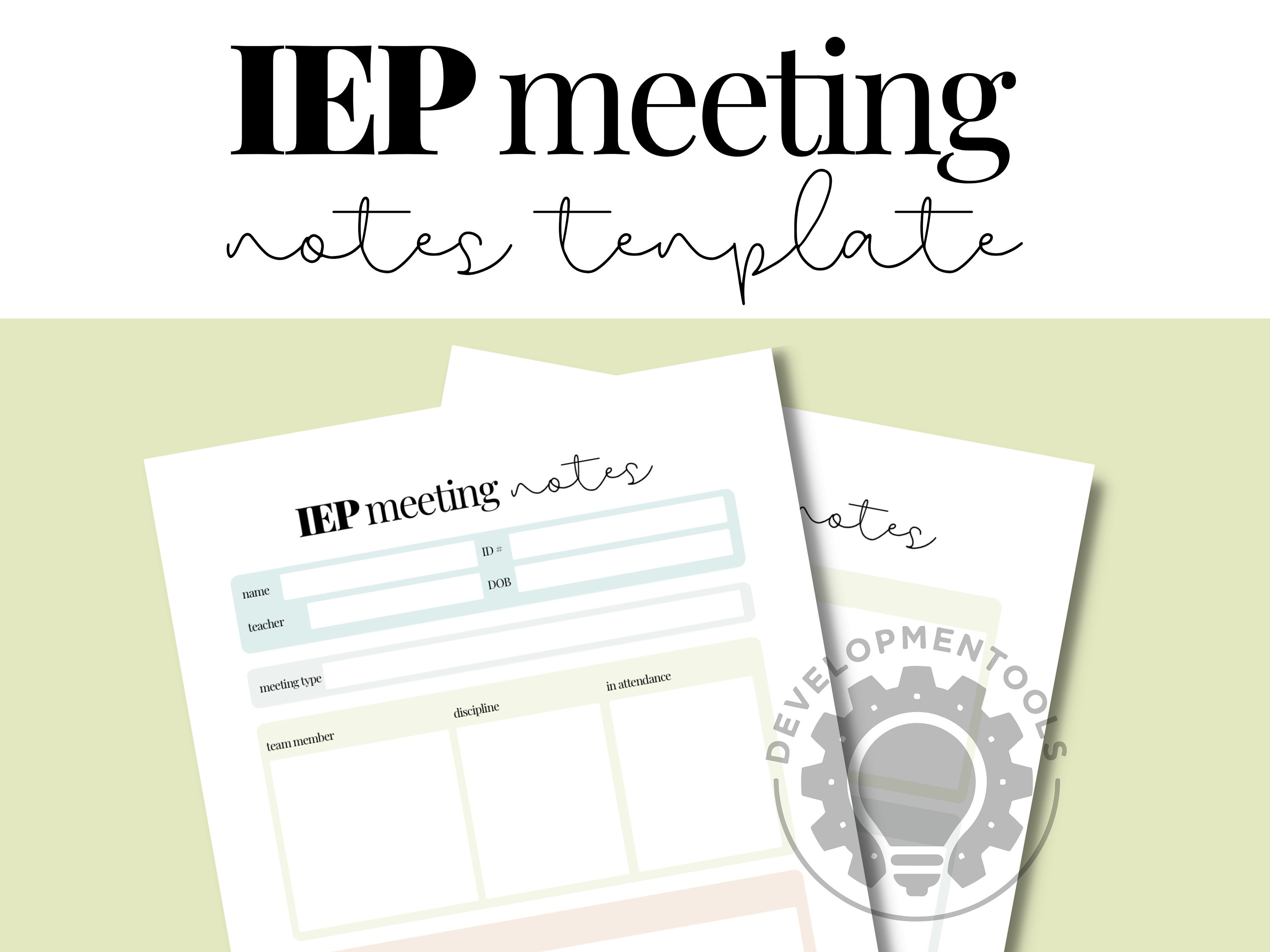 Instant Download | IEP Meetings Note Taking Graphic Organizer ...