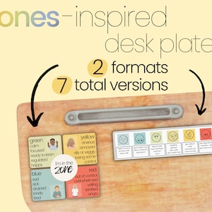 Classroom Desk Name Strips | Calm Down Corner | Zones of Self ...
