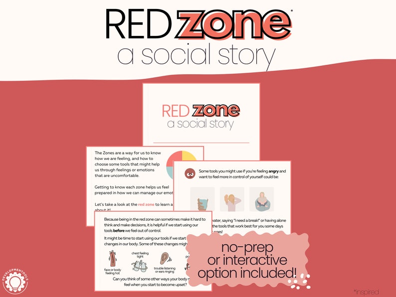 BUNDLE of Zones for Self Regulation Inspired Social Stories | Green Red ...