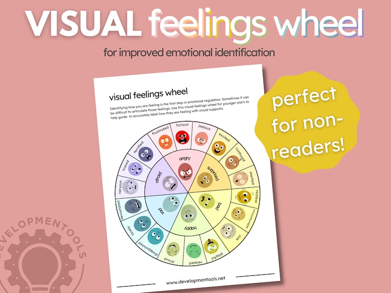 Visual Feelings Wheel Emotional Identification for Non-readers Special ...