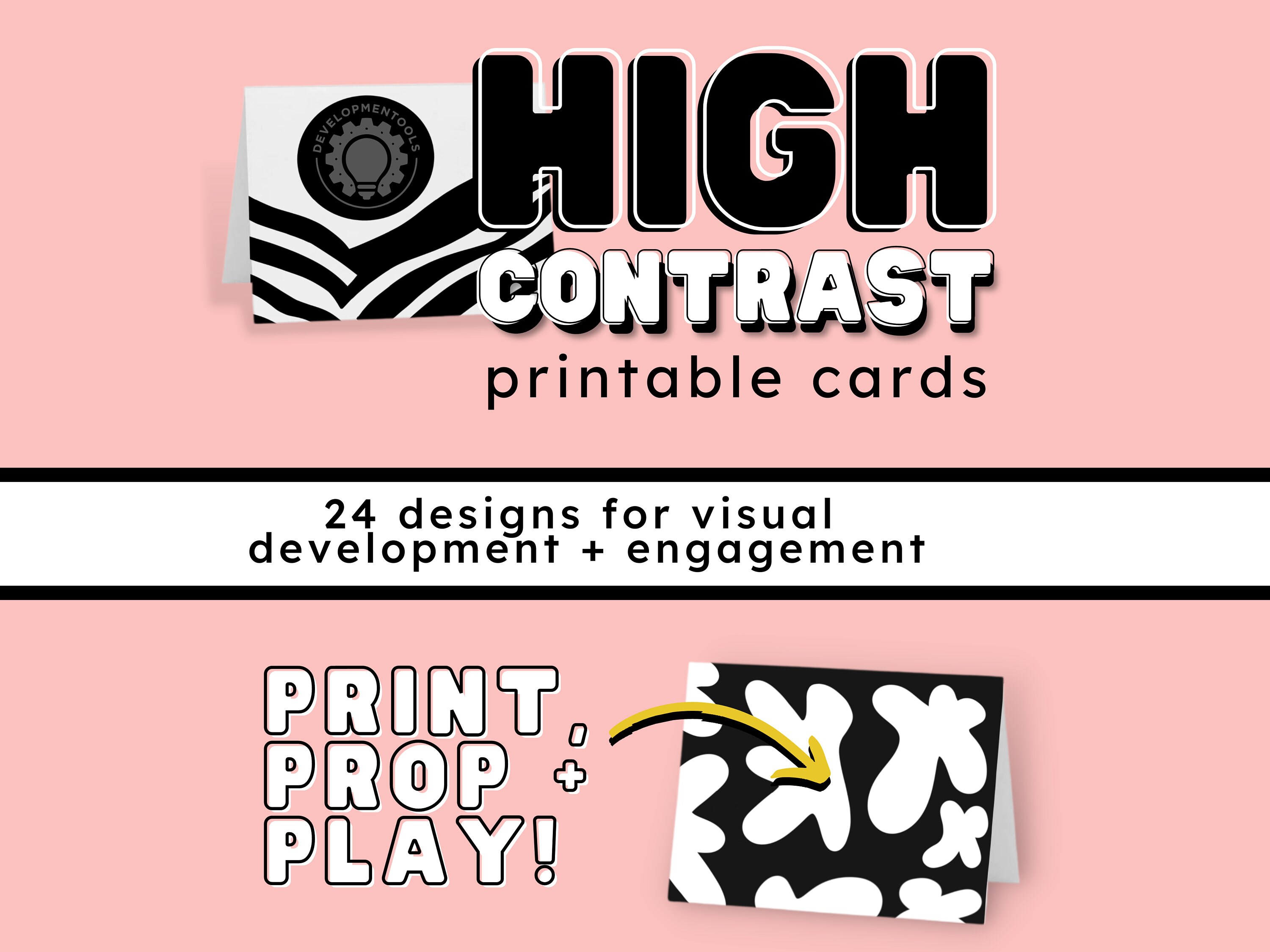 Printable High Contrast Visual Cards | Tummy Time | Infant Playtime ...