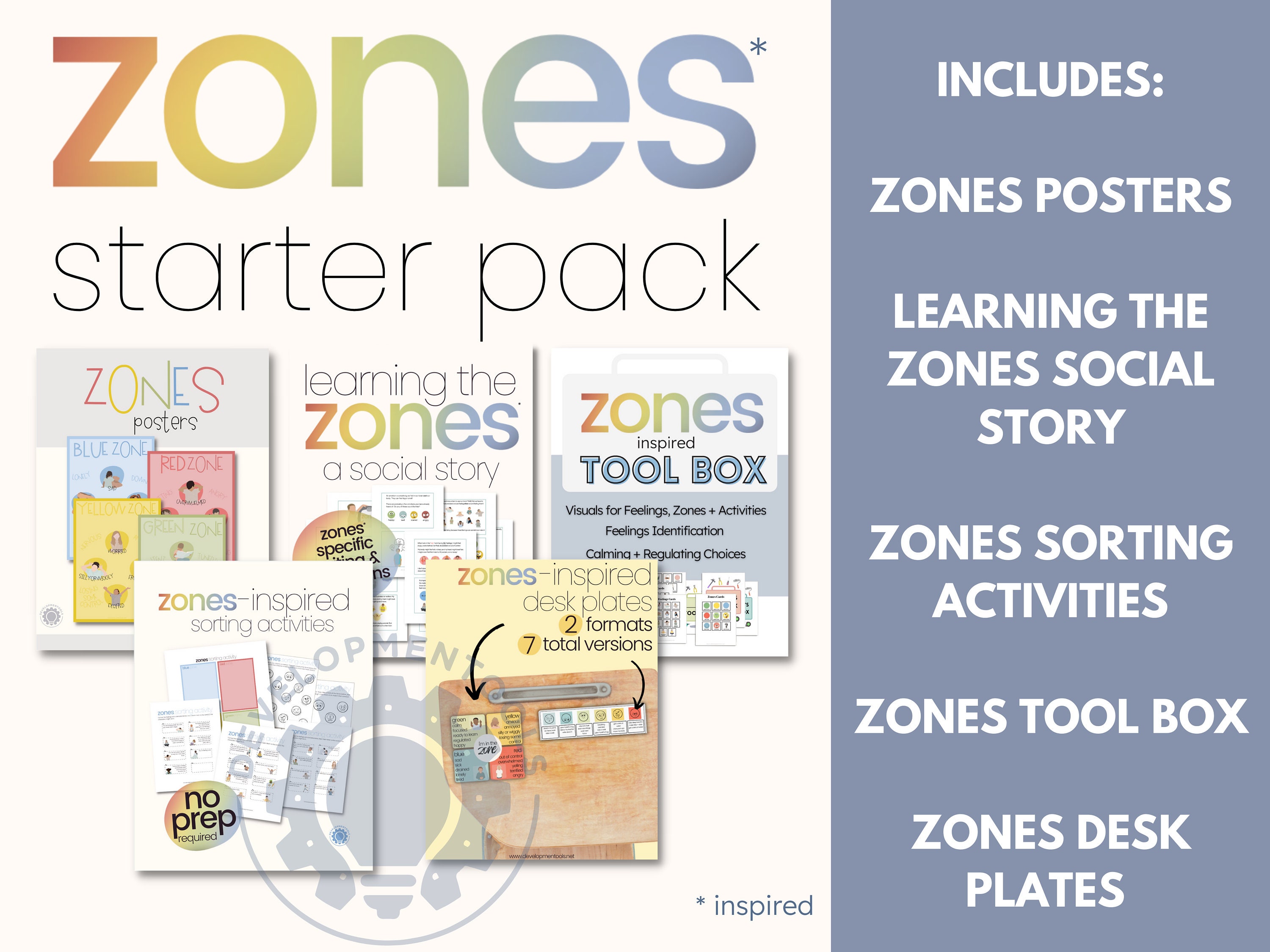 Zones of Regulation Inspired Starter Pack Self Regulation Social ...