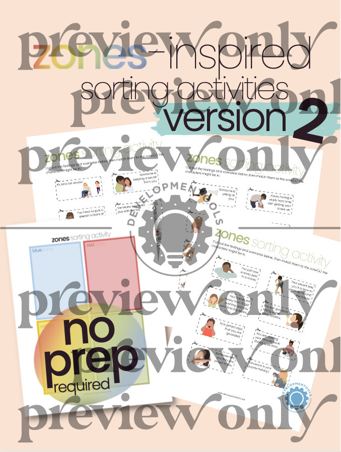 Zones of Regulation Inspired No-prep Sorting Activity Ver. 2 Self ...