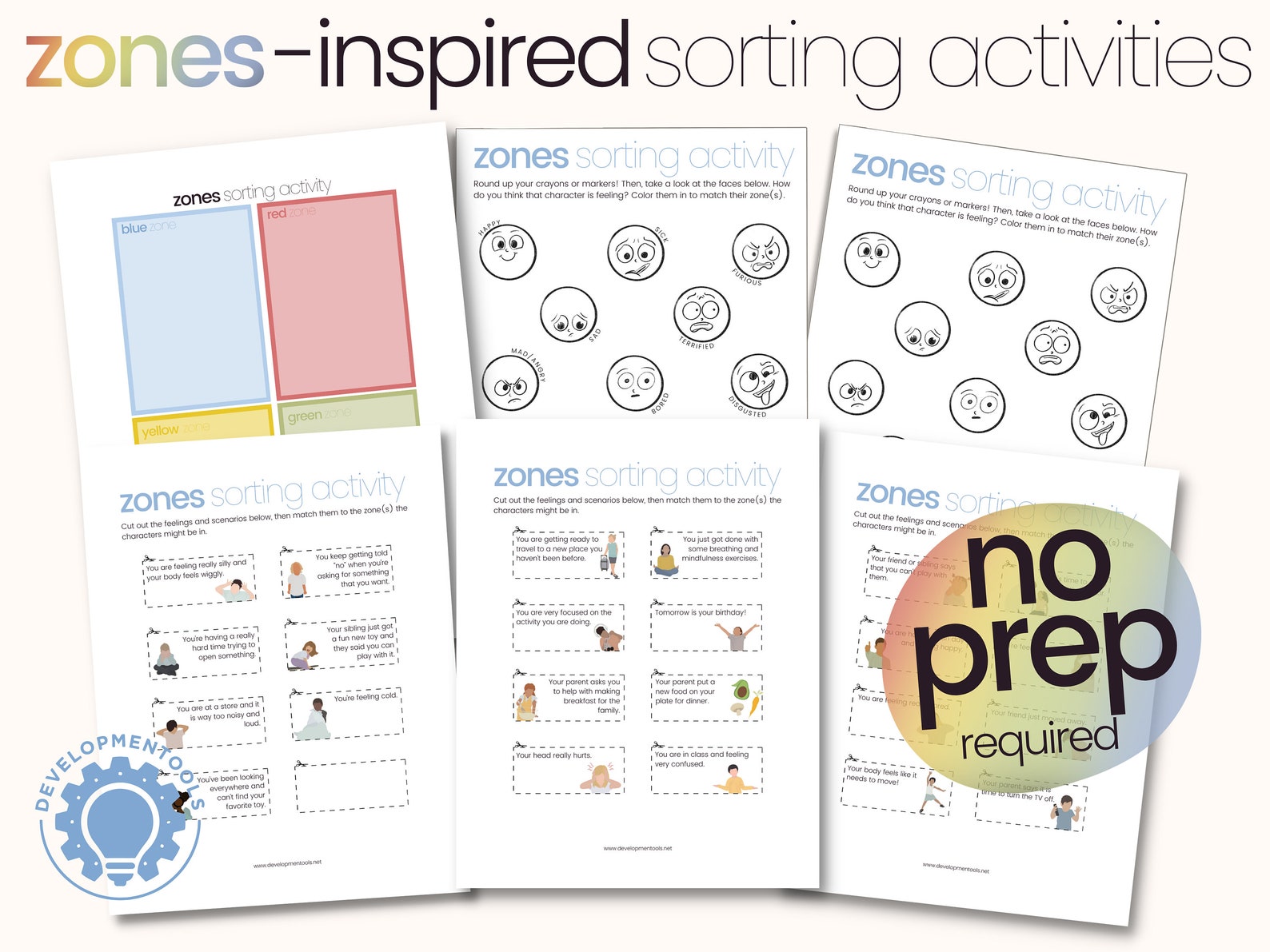 Zones of Regulation Inspired Starter Pack Self Regulation - Etsy