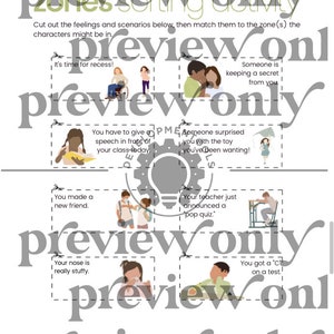 Zones of Regulation Inspired No-prep Sorting Activity Ver. 2 | Self ...