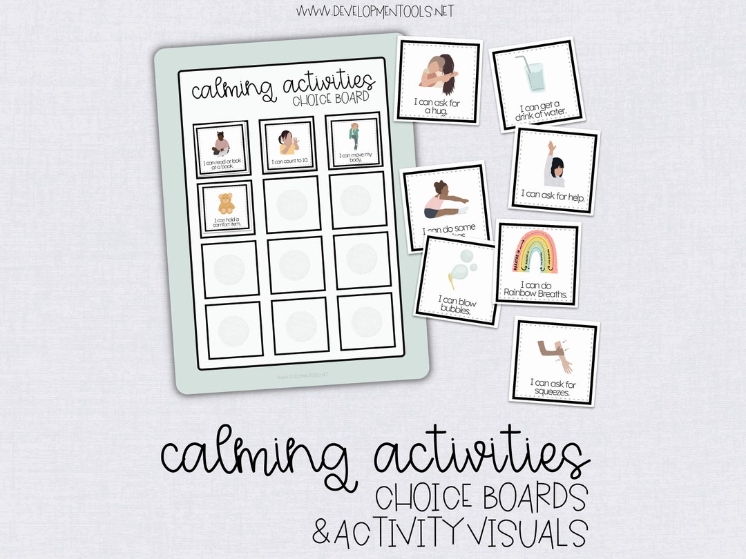 Calming Activities Choice Boards: Pediatric Occupational Therapy ...