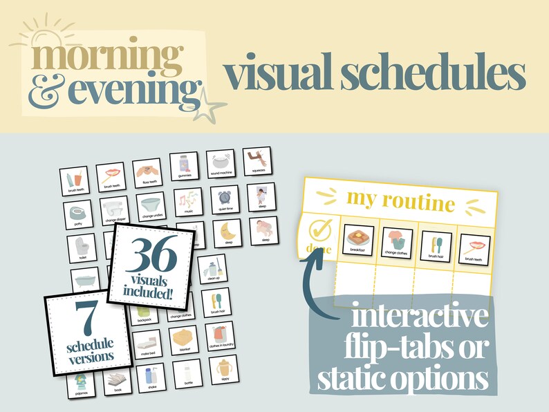 Morning and Evening Routines Visual Schedules | Occupational Therapy ...