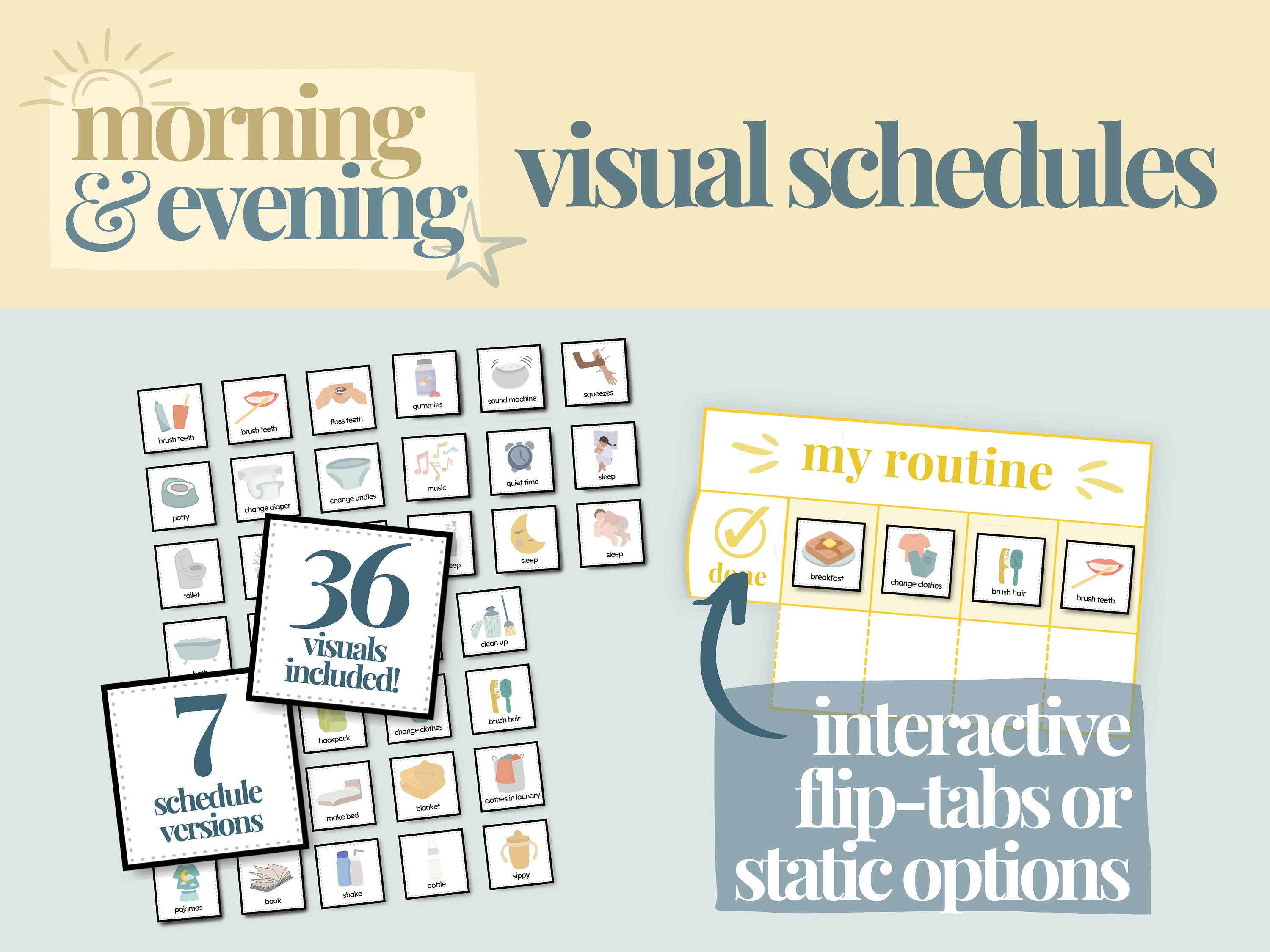 Morning and Evening Routines Visual Schedules | Occupational Therapy ...