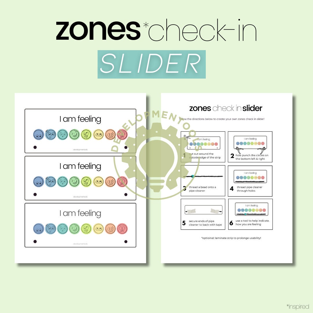 Instant Download | Zones Inspired Slider Tool SEL | | Social Emotional ...