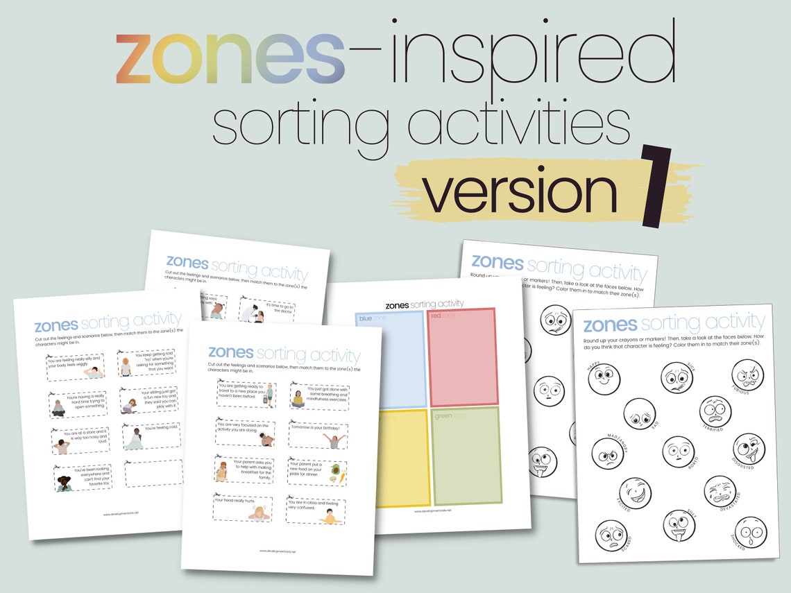 Zones Of Regulation Inspired No Prep Sorting Activity Self Etsy