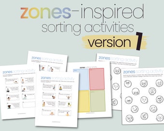 Zones of Regulation Inspired No-prep Sorting Activity Ver. 2 Self ...