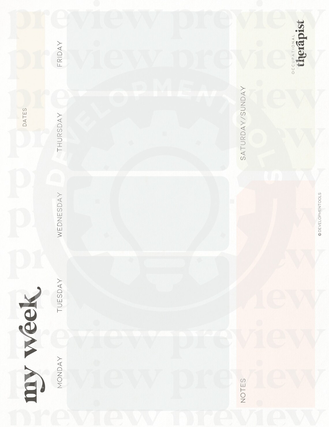 Instant Download Therapist Weekly Planner Occupational - Etsy