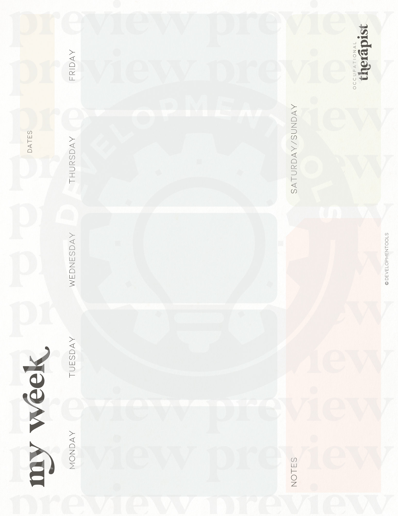 Instant Download Therapist Weekly Planner Occupational | Etsy