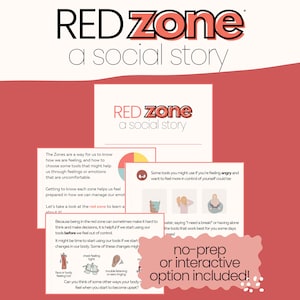 Zones for Self Regulation Inspired Social Story | the Red Zone ...