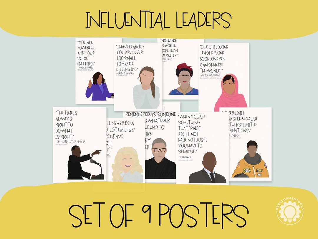 9 Influential Leaders Posters | Classrooms Inspirational Posters ...