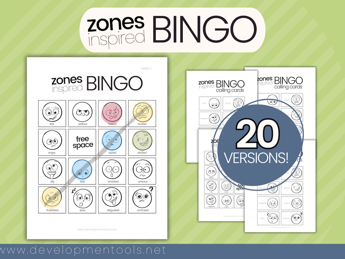 Zones of Self Regulation Inspired Bingo SEL Printable or Digital ...