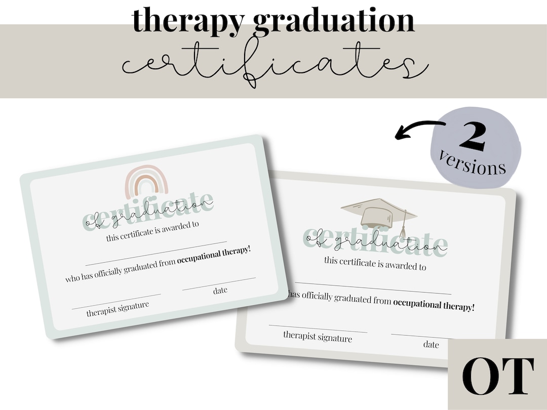 Occupational Therapy Resource | Therapy Graduation Certificate for ...