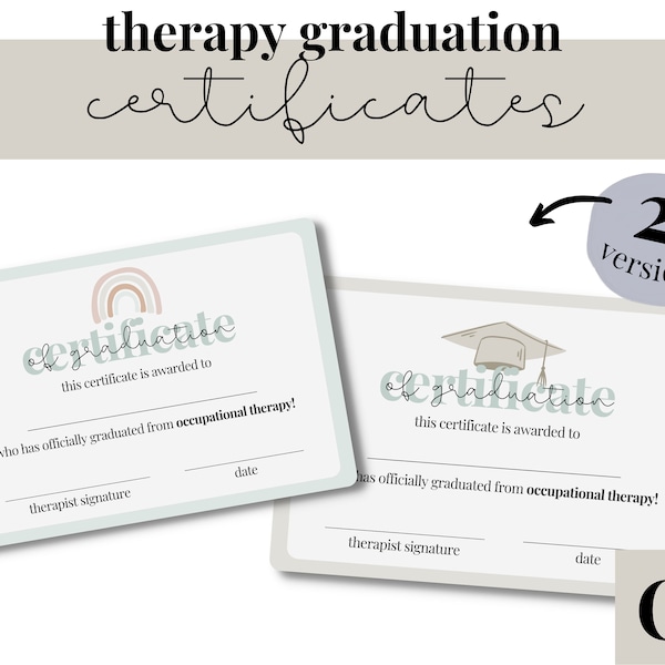 Therapy Graduation Certificate - Etsy