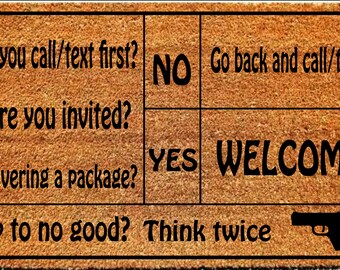Did You Call First V2 Funny Doormat Go Away Welcome Mat - Etsy