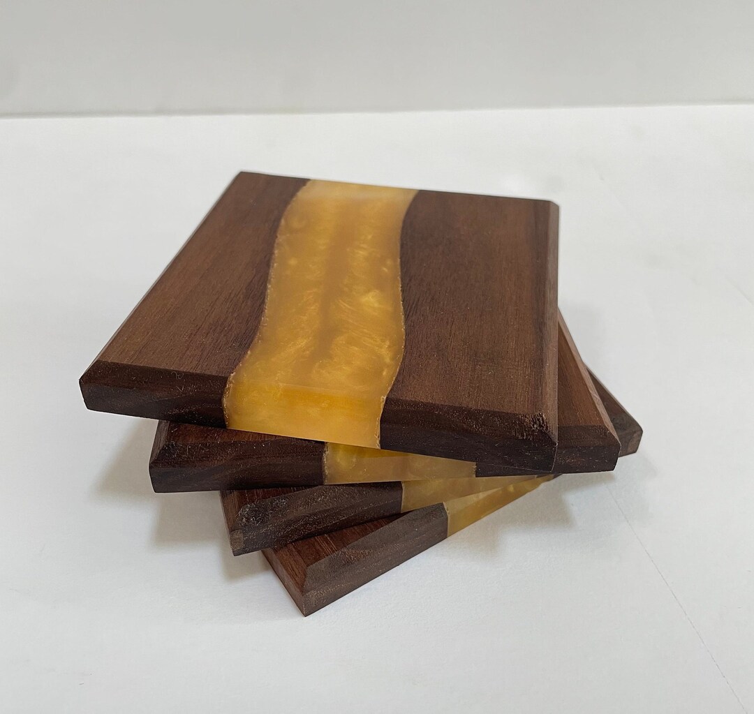 Epoxy River Coasters, Set of 4 - Etsy