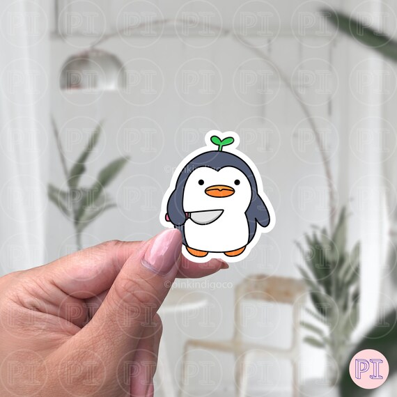 Knife Chick Sticker Penguin Holding Knife Meme Sticker Duck - Etsy