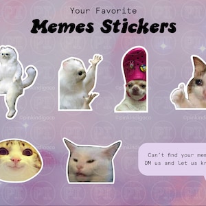 Meme Stickers, Meme Sticker, Animal Meme Sticker, Cat Meme Dog Meme ...