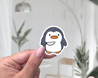 Penguin Holding Knife - Etsy