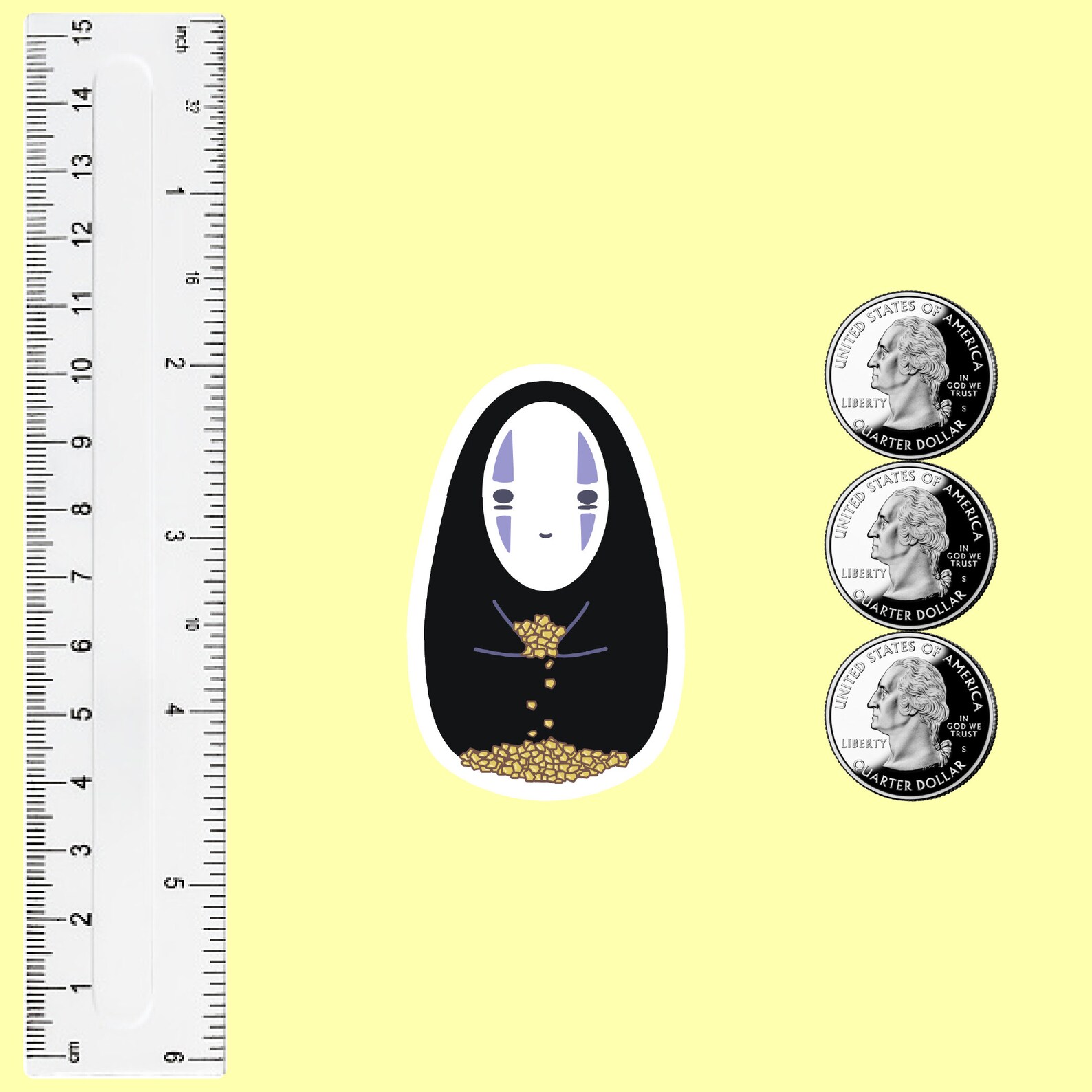 No Face Stickers Glossy Vinyl Sticker Anime Best Friend | Etsy