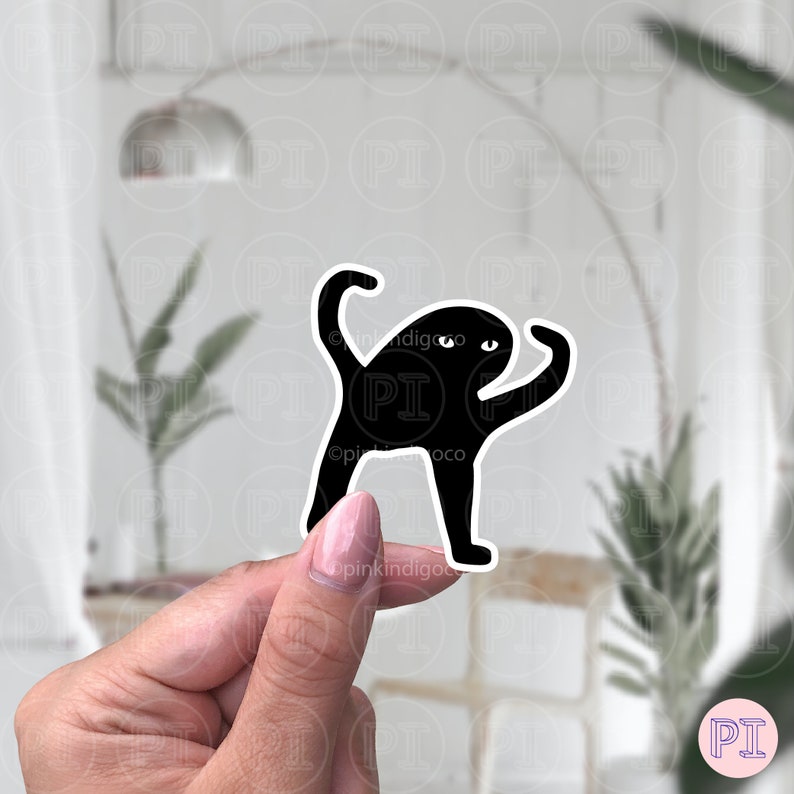 Black Cat Meme Sticker Cursed Cat Sticker Cursed Cat Meme - Etsy