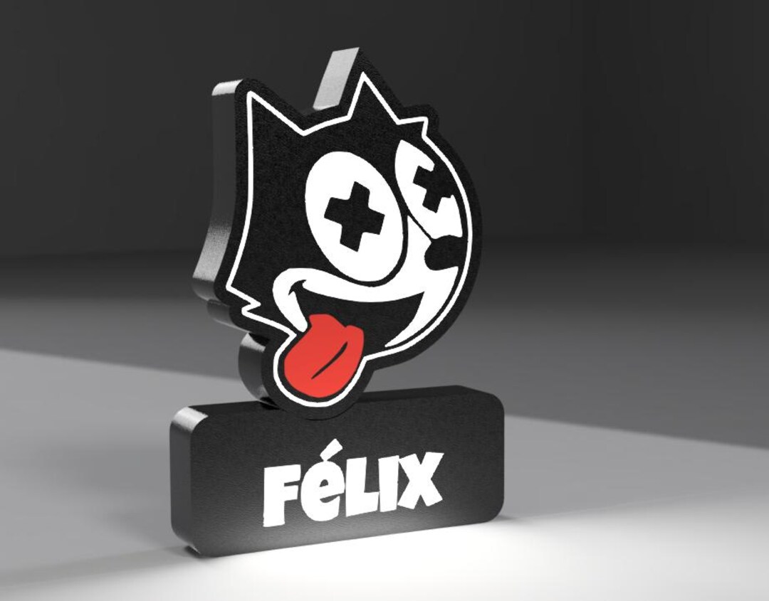Félix the Cat Inspired Lightbox Led Lamp Custom Name - Etsy