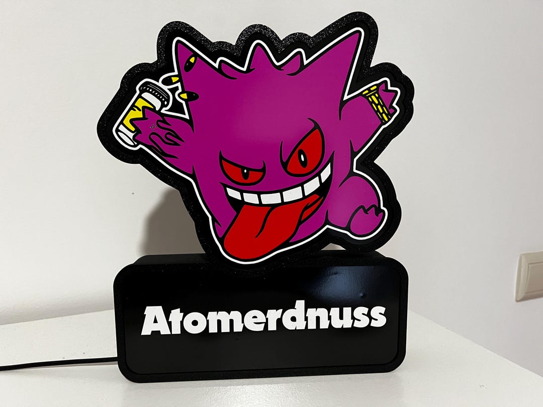 Gengar Lightbox Led Lamp Custom Name - Etsy