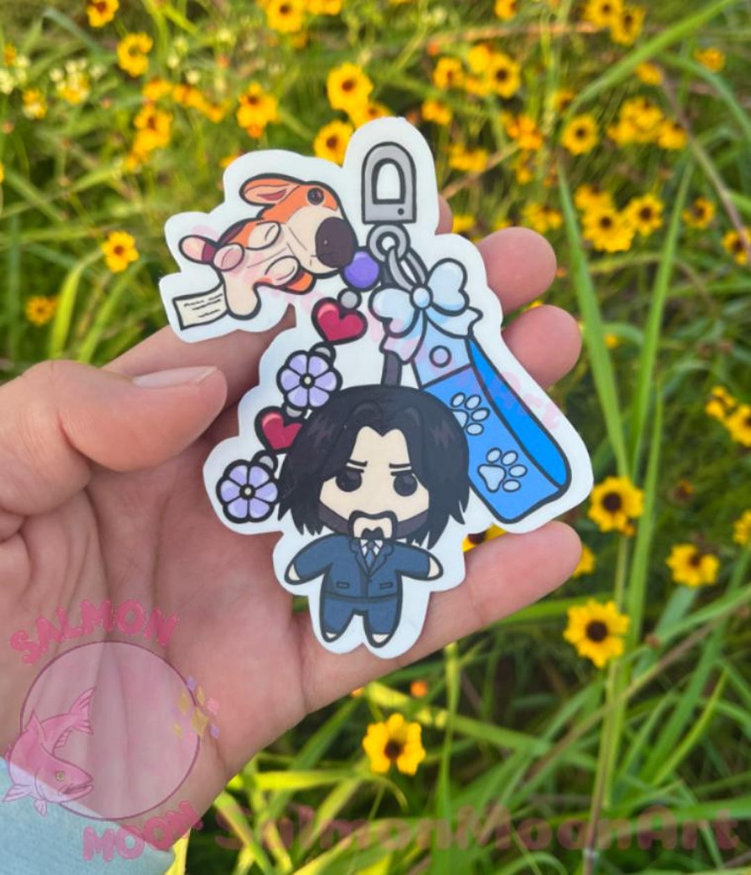 John Wick W/ Daisy - Waterproof Vinyl Sticker - Gloss Finish - Baba ...