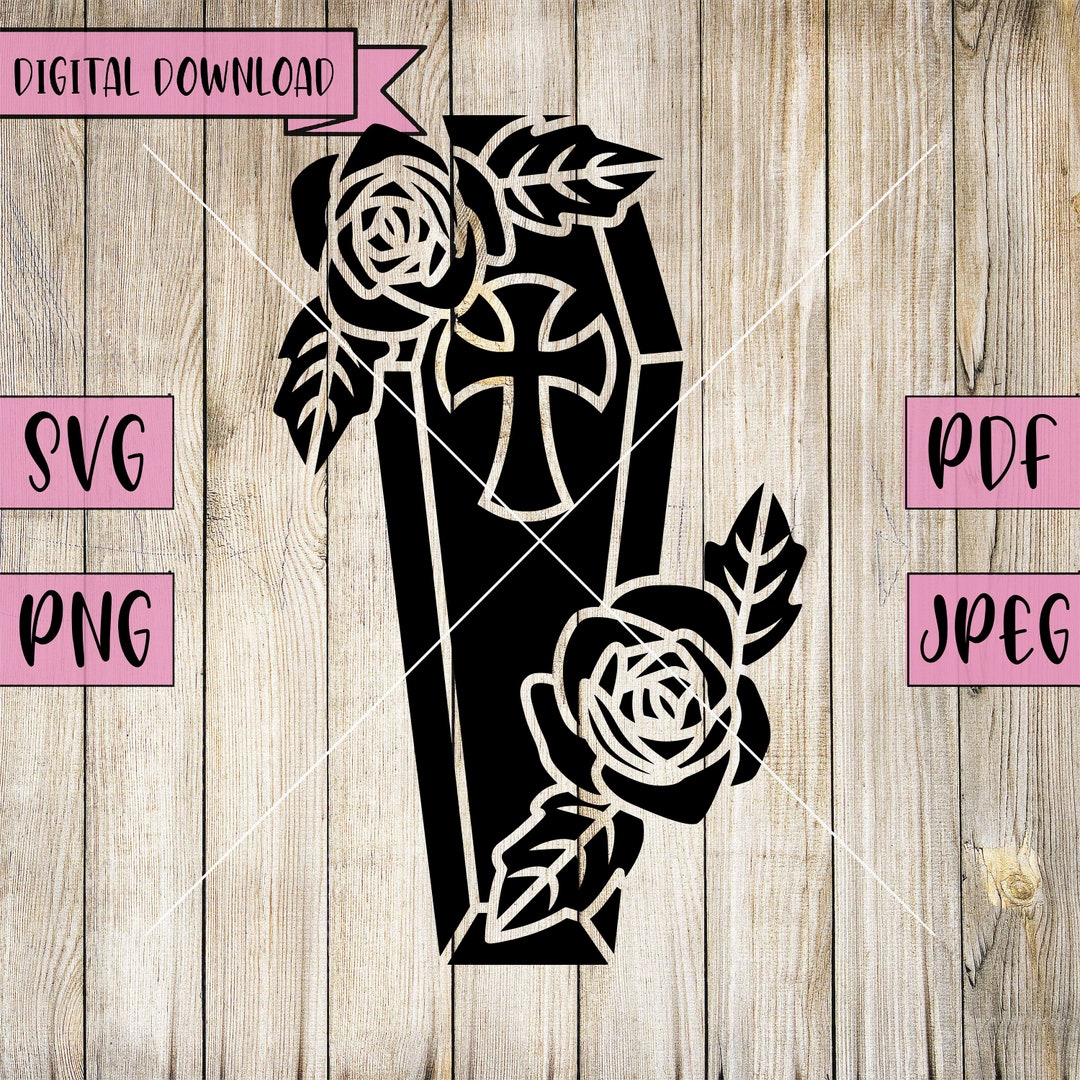Ataúd svg, ataúd rosa svg, ataúd cruzado svg, Halloween svg, muerte svg ...