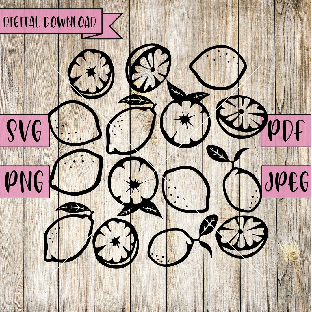Lemons Svg, Sliced Lemon Svg, Lemon Clipart, Fruit Decor, Lemonade Svg ...