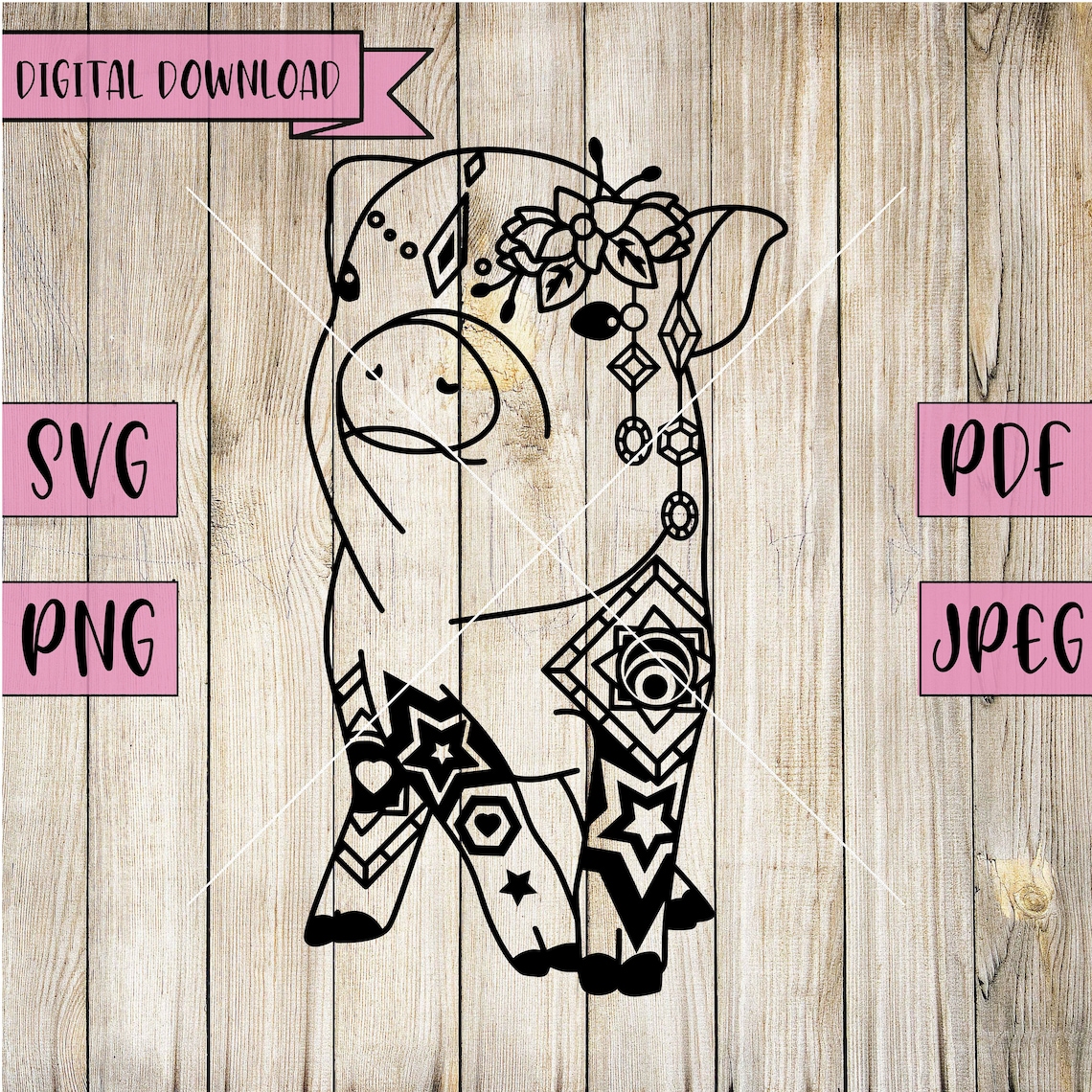Pig Svg Pig Clipart Pig Decor Piglet Svg Pig Design Svg | Etsy