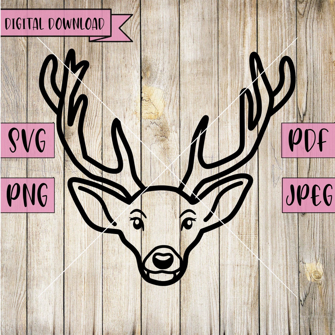 Deer Head, Deer Svg, Stag Svg, Reindeer Svg, Deer Antlers Svg, Stag ...