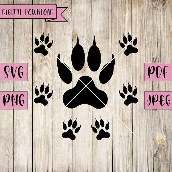 Wolf Paw Print Svg - Etsy