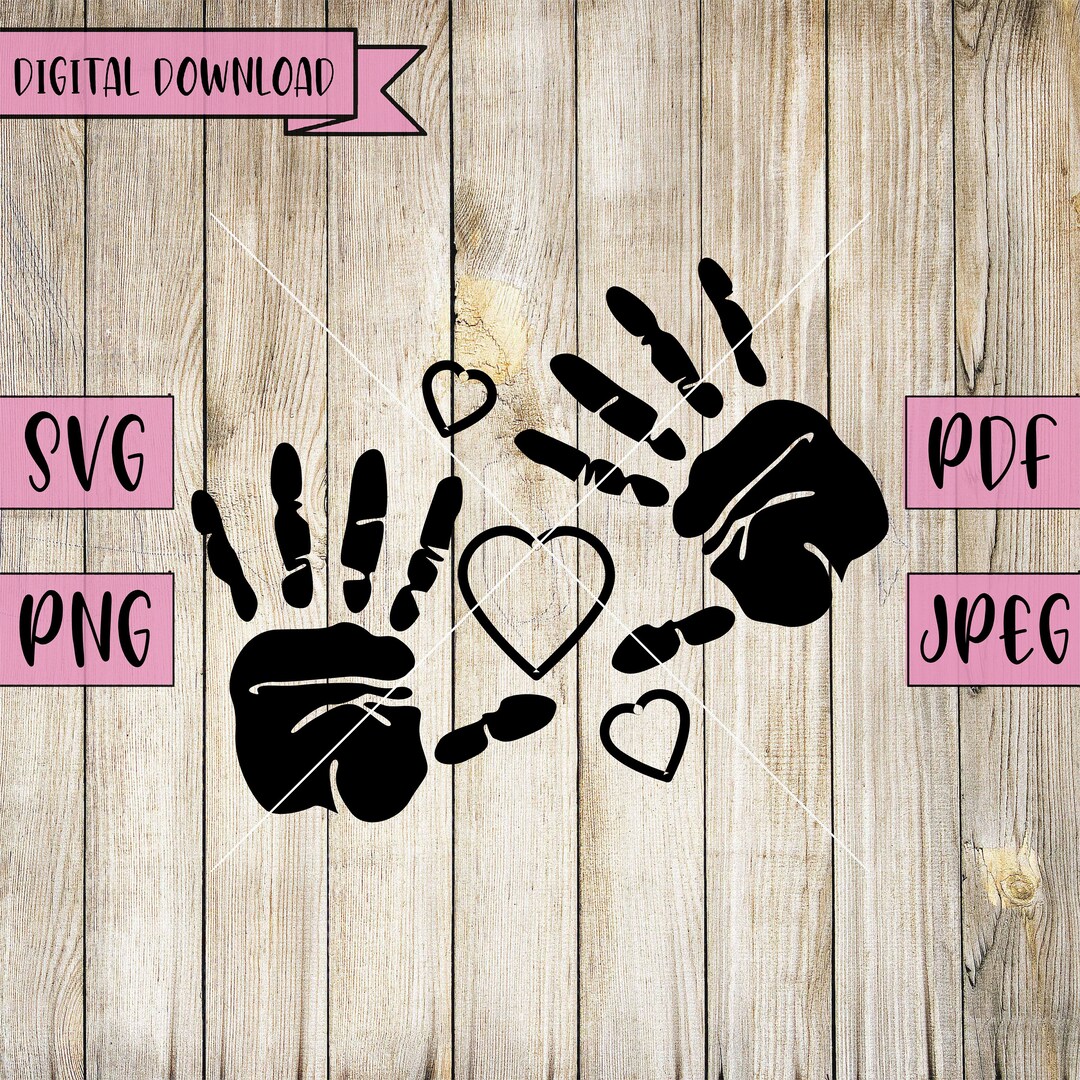 Handprint Svg, Hand Svg, Hand Prints Decal, Hands Svg, Baby Shower Svg ...