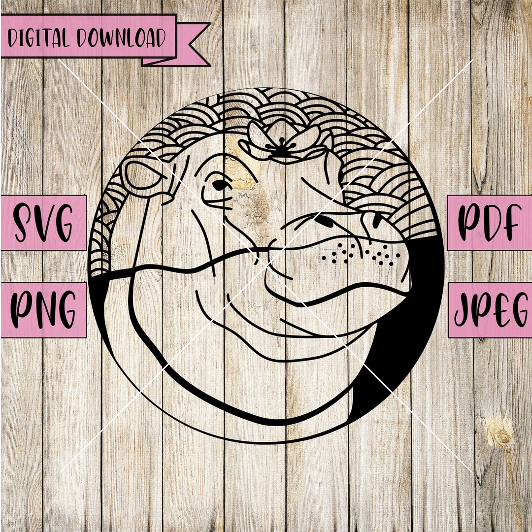 Hand-drawn Hippo SVG, Cricut & Laser Cut File (digital Download) - Etsy